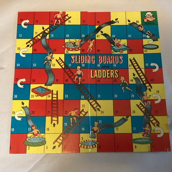 Built Rite Toy | Games | Board Gamepopeyes Sliding Board And Ladders ...